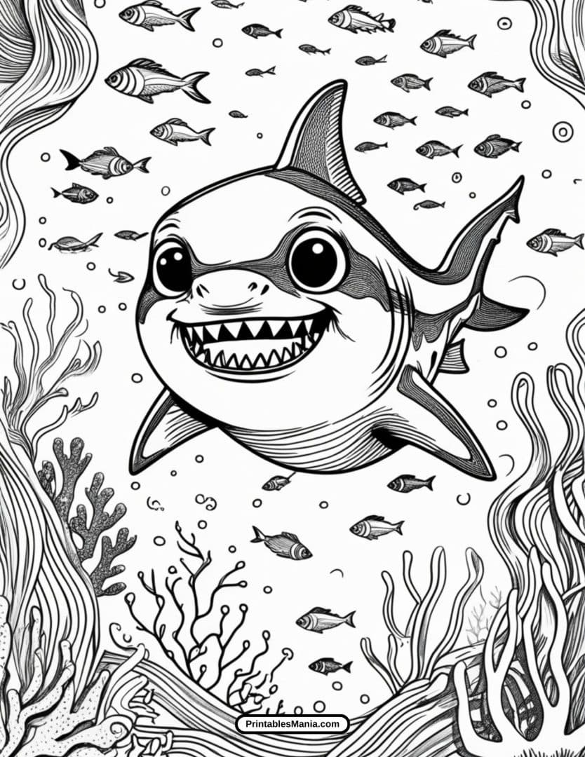 Baby Shark Coloring Pages PDF - Printables Mania