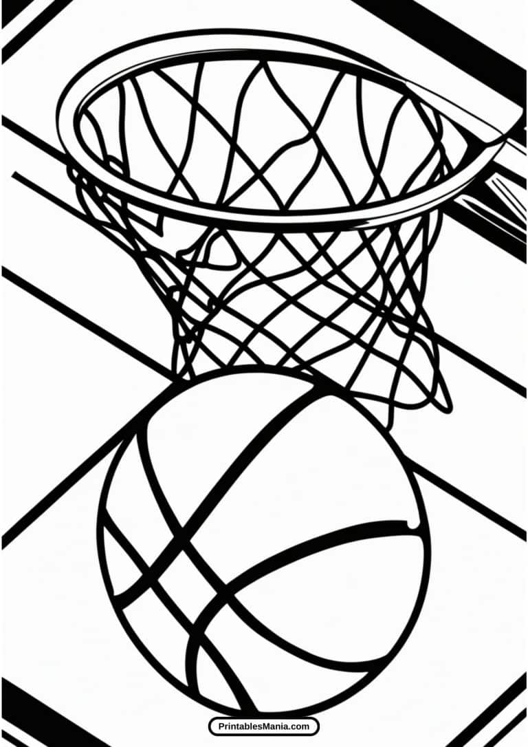 Basketball Coloring Page - Printables Mania