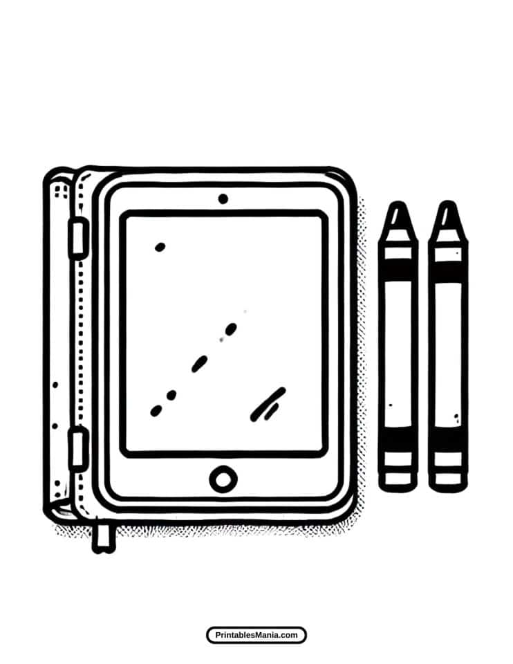 iPad Coloring Page Printable - Printables Mania