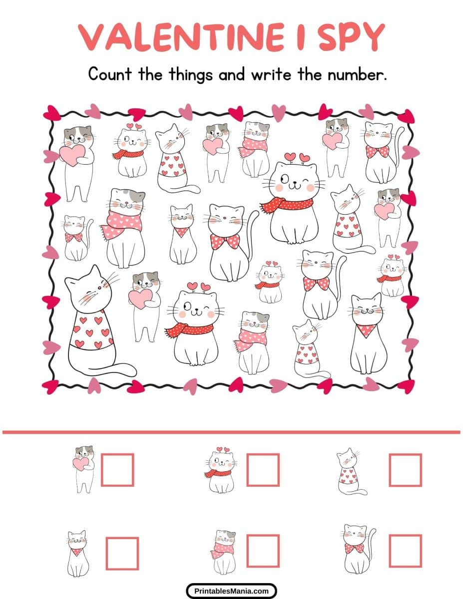 Valentine I Spy Printable PDF - Printables Mania