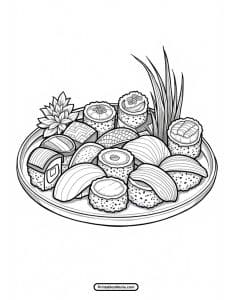 Sushi Coloring Page - Printables Mania