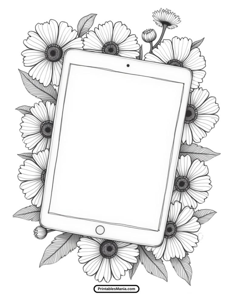 iPad Coloring Page Printable - Printables Mania