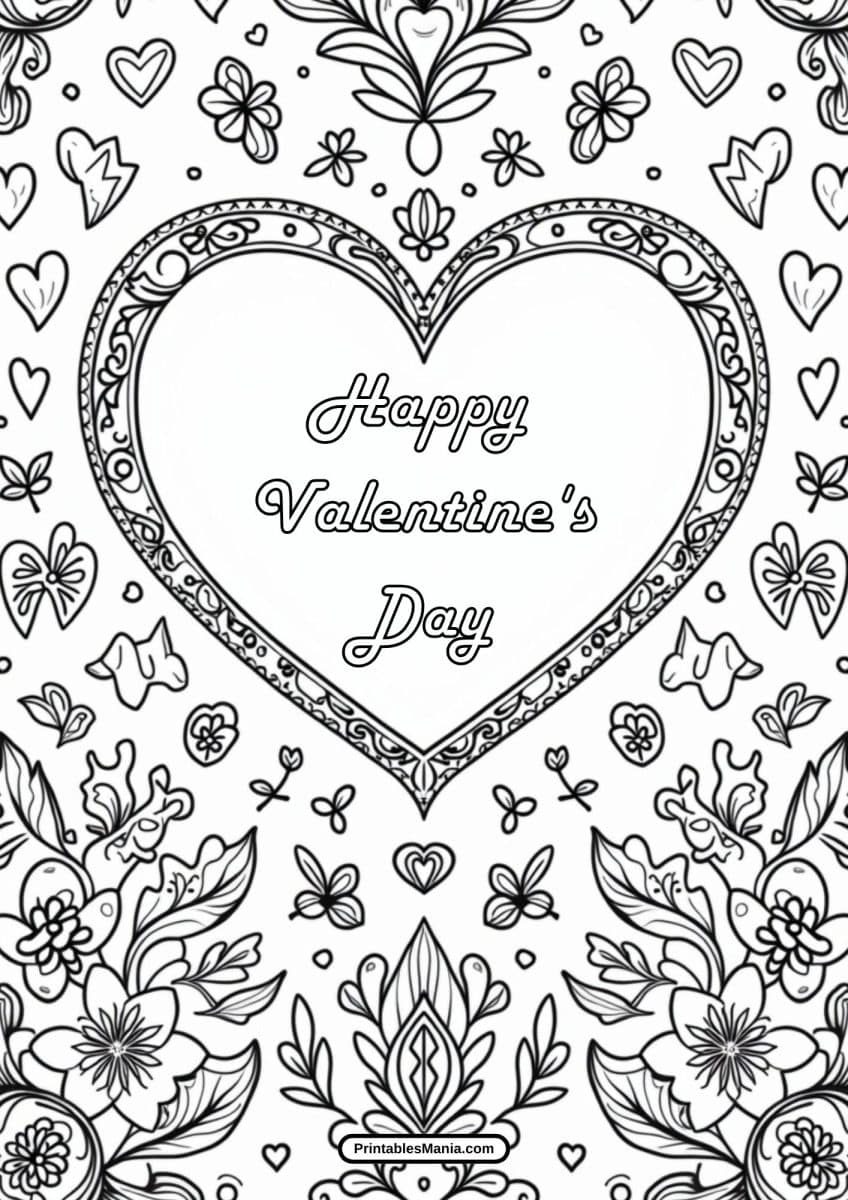Valentine's Day Coloring Pages - Printables Mania