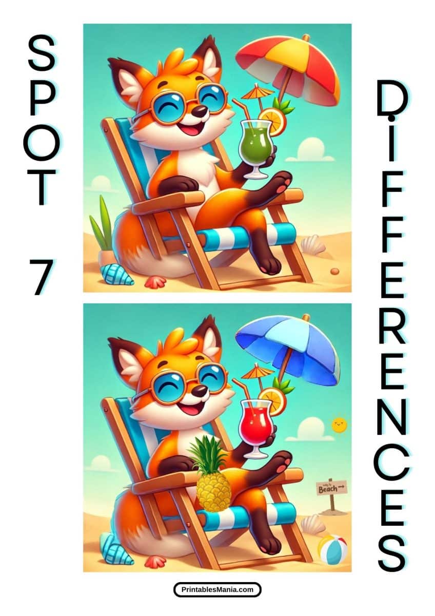 Spot The Difference For Kids - Printables Mania