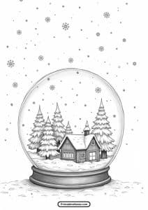 Snow Globe Coloring Page - Printables Mania