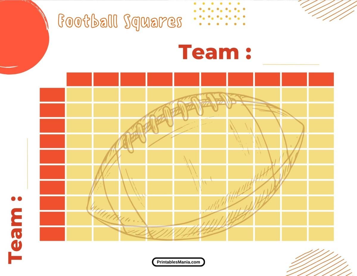 Free Printable Football Squares PDF - Printables Mania