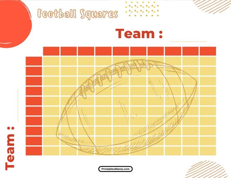 Free Printable Football Squares PDF - Printables Mania