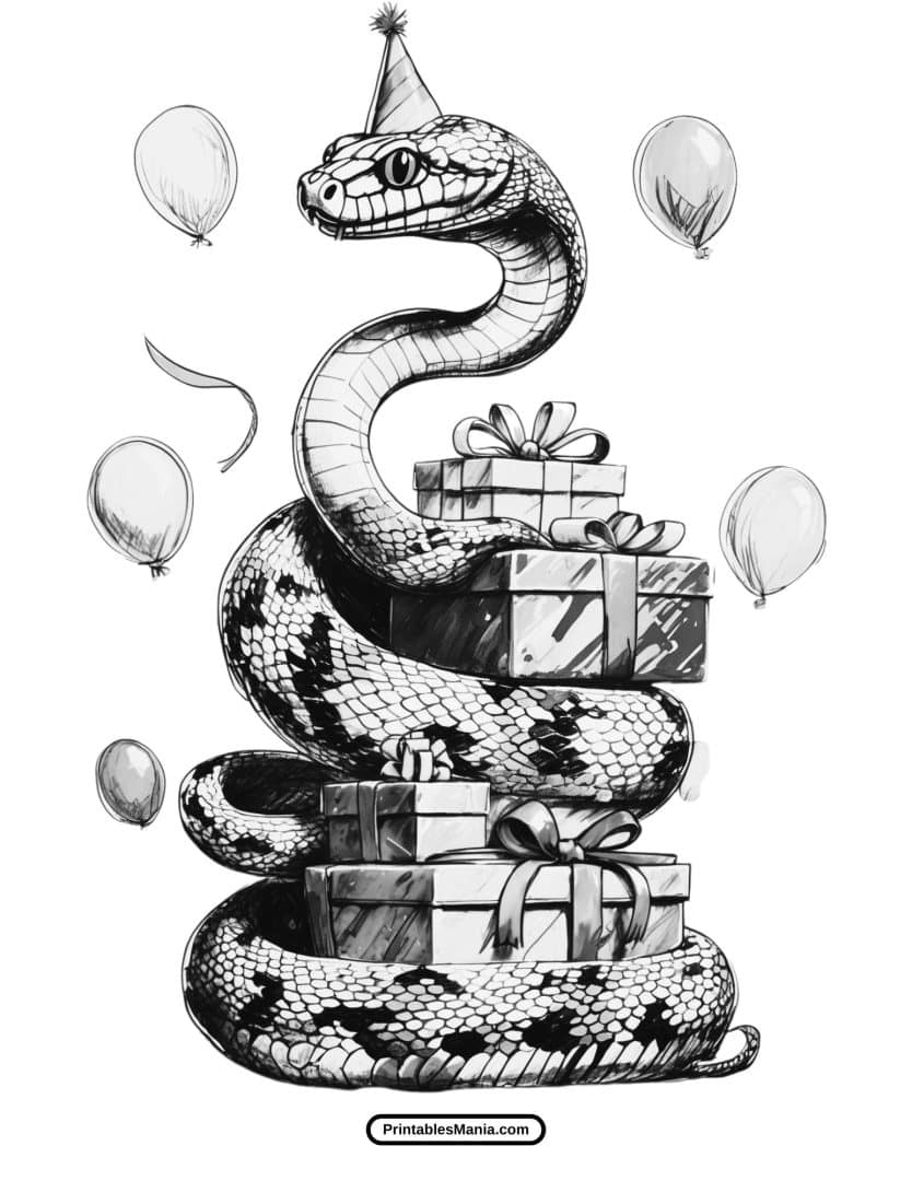 Snake Coloring Page PDF - Printables Mania