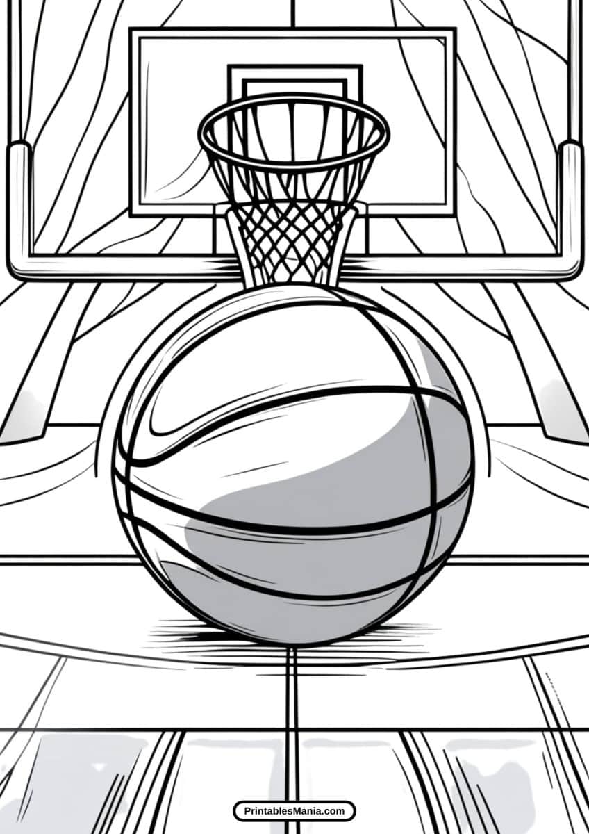 Basketball Coloring Page - Printables Mania