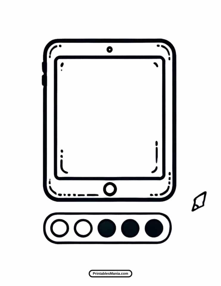 iPad Coloring Page Printable - Printables Mania