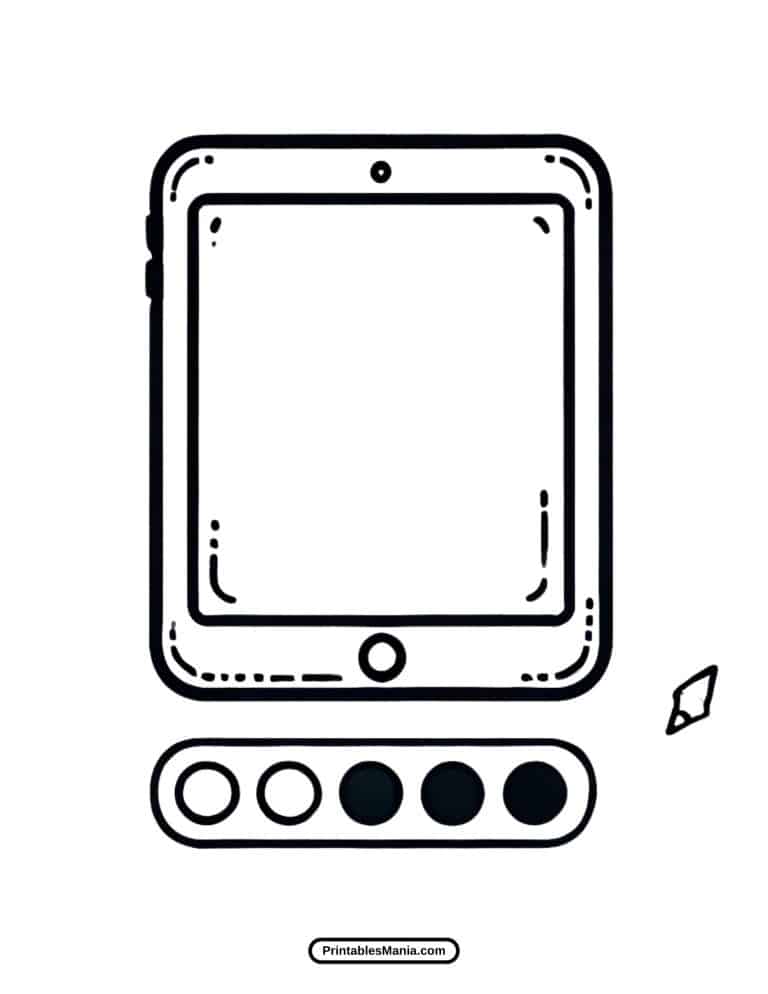 iPad Coloring Page Printable - Printables Mania