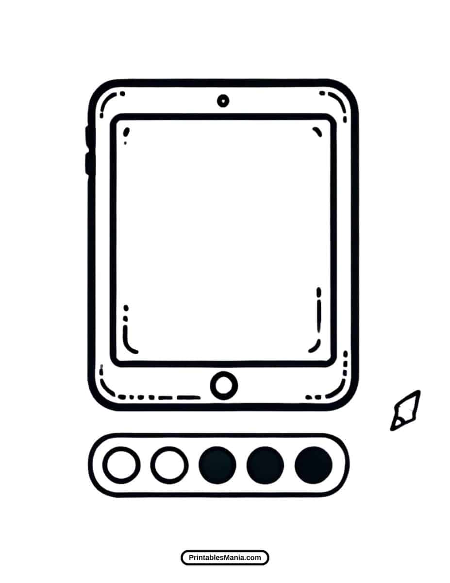 iPad Coloring Page Printable - Printables Mania