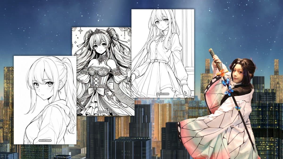 Anime Girl Coloring Pages - Printables Mania