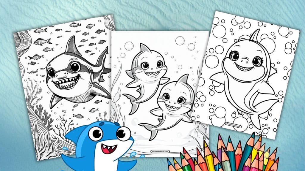 Baby Shark Coloring Pages PDF - Printables Mania
