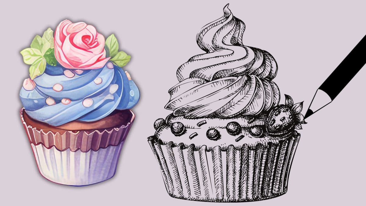 Cupcake Drawing Ideas - Printables Mania