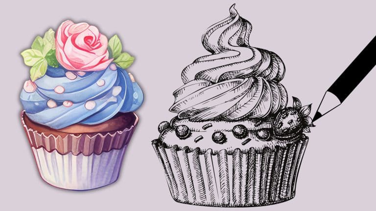 Cupcake Drawing Ideas - Printables Mania