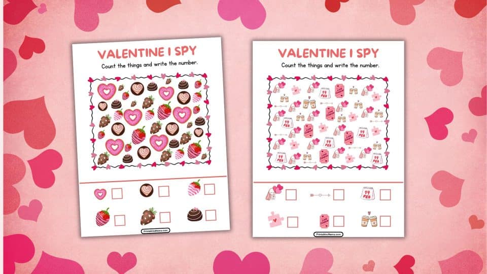 Valentine I Spy Printable PDF - Printables Mania