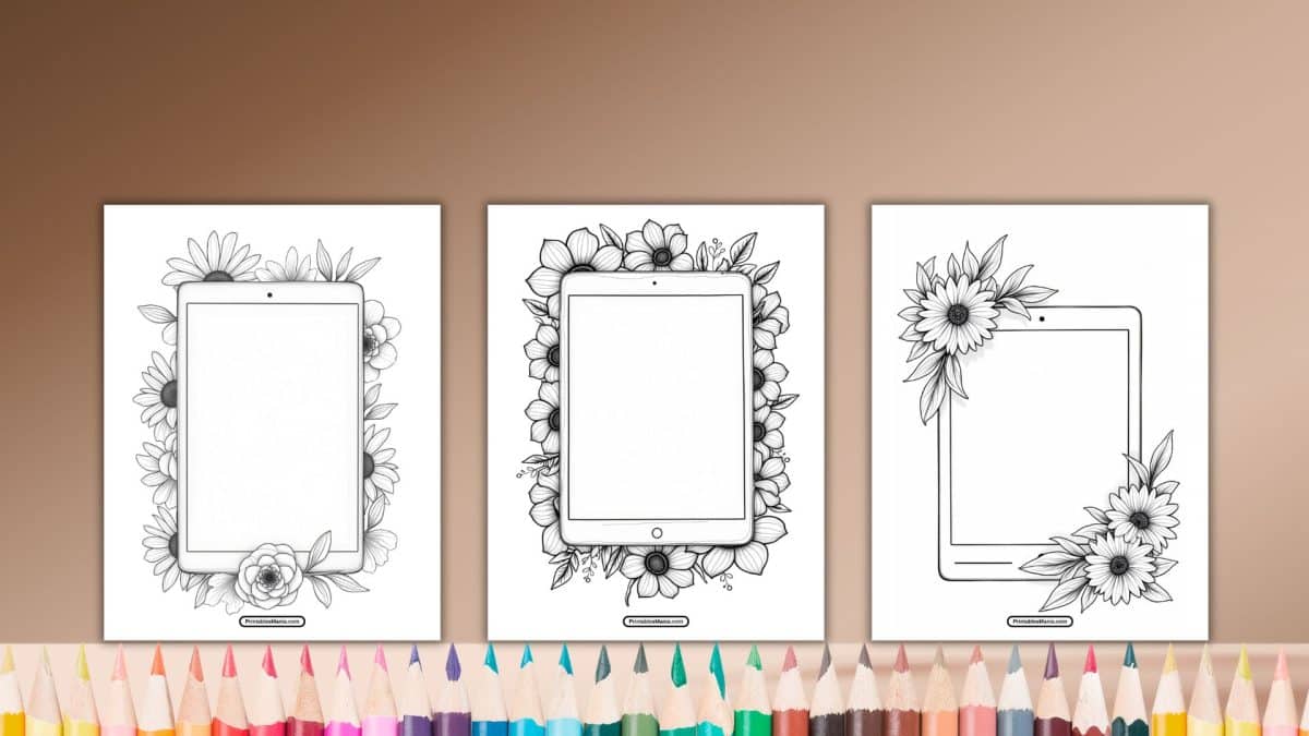 iPad Coloring Page Printable - Printables Mania