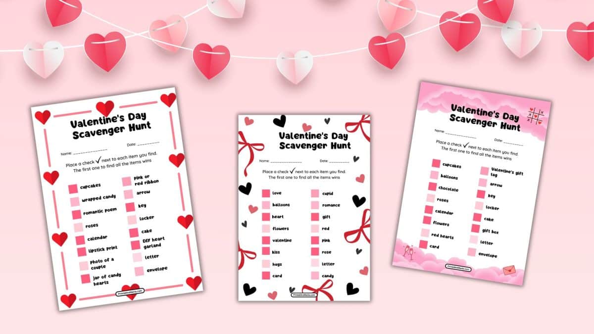 Valentine's Day Scavenger Hunt - Printables Mania