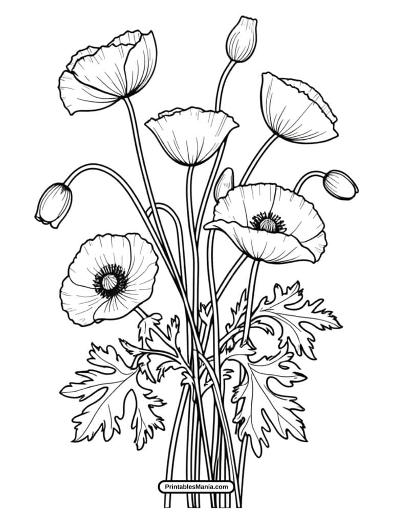 Poppy Coloring Page - Printables Mania