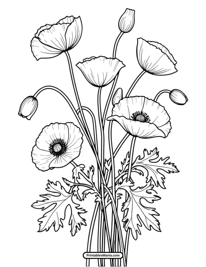Poppy Coloring Page - Printables Mania