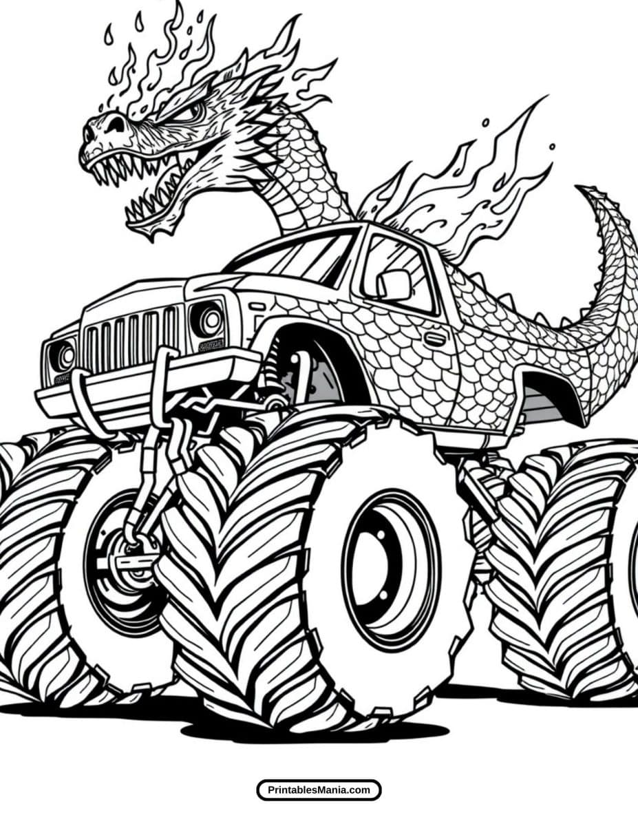 Monster Truck Coloring Pages - Printables Mania
