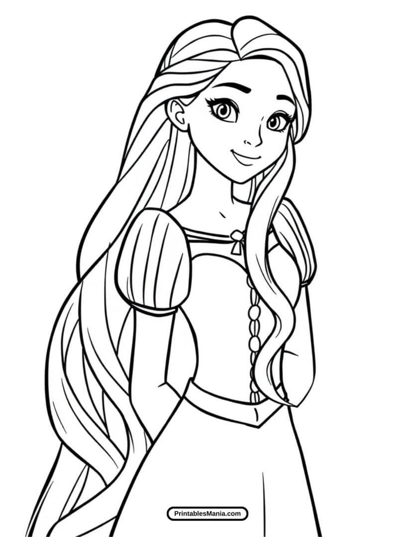 Rapunzel Coloring Page - Printables Mania