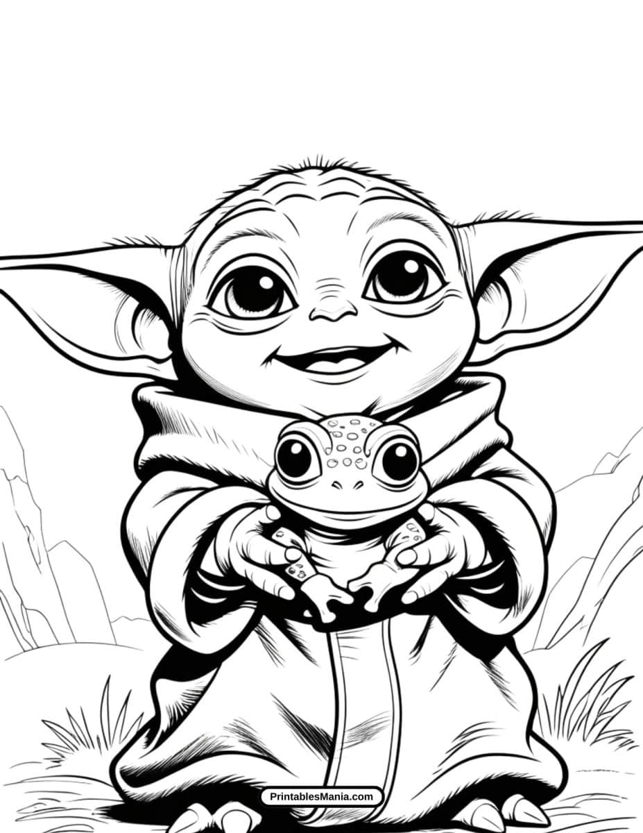 Baby Yoda Coloring Page - Printables Mania