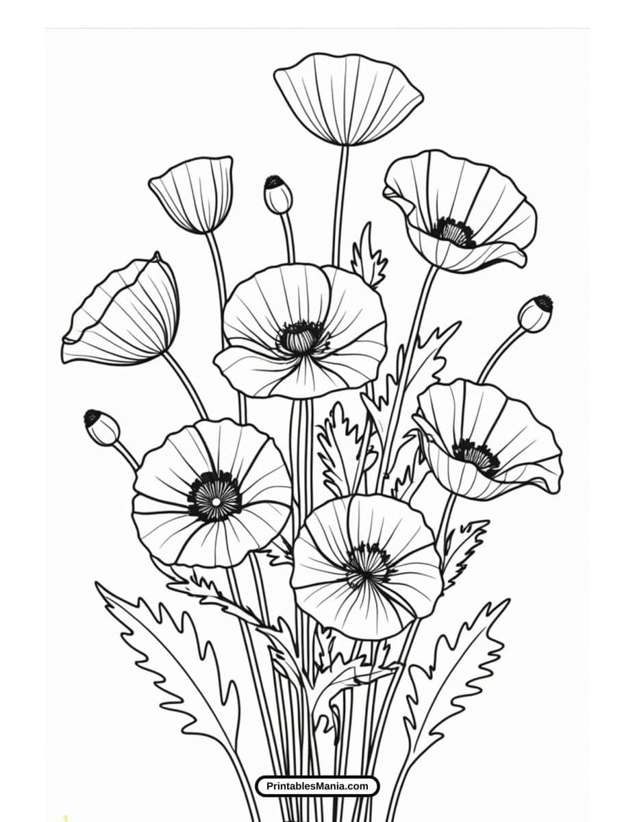Poppy Coloring Page - Printables Mania