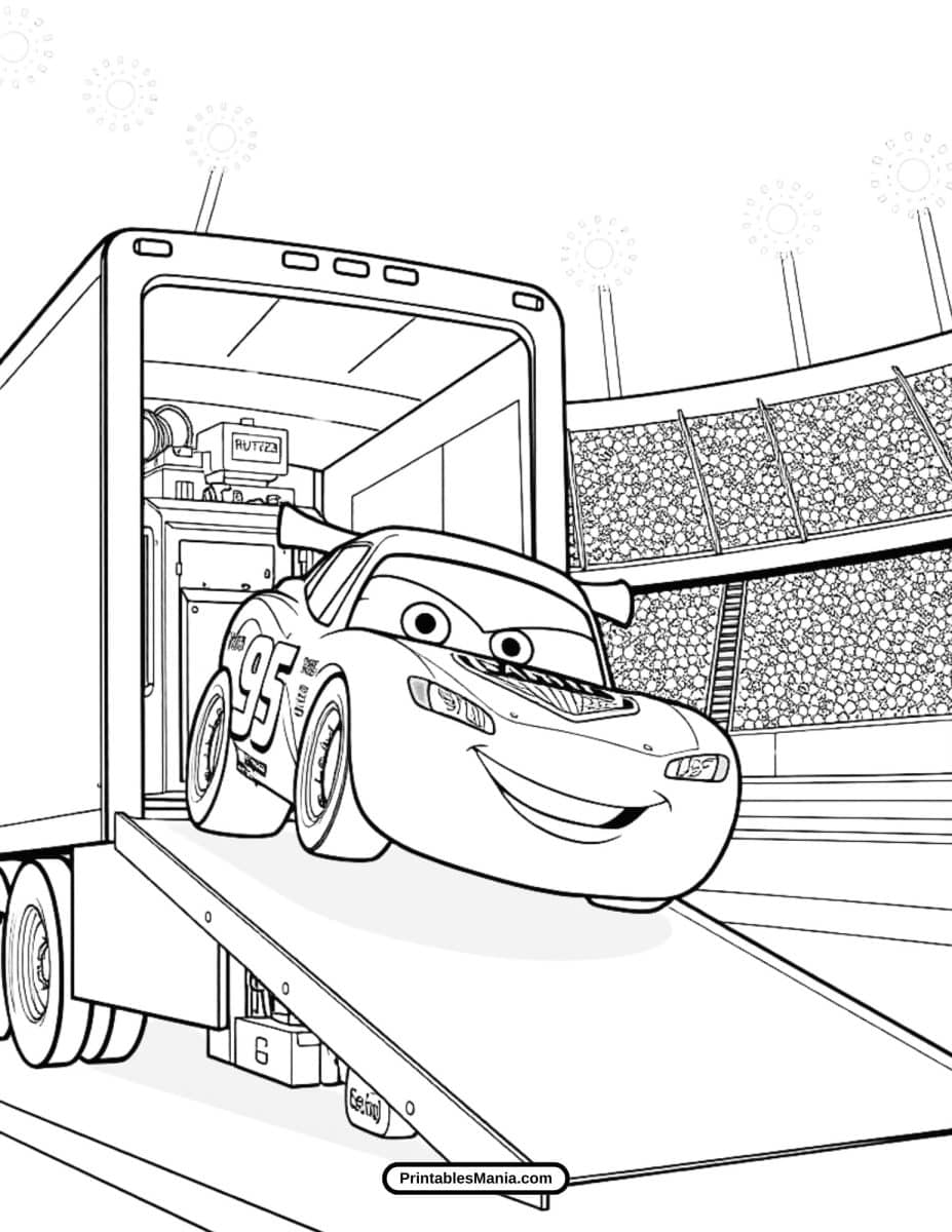 Lightning Mcqueen Coloring Page - Printables Mania