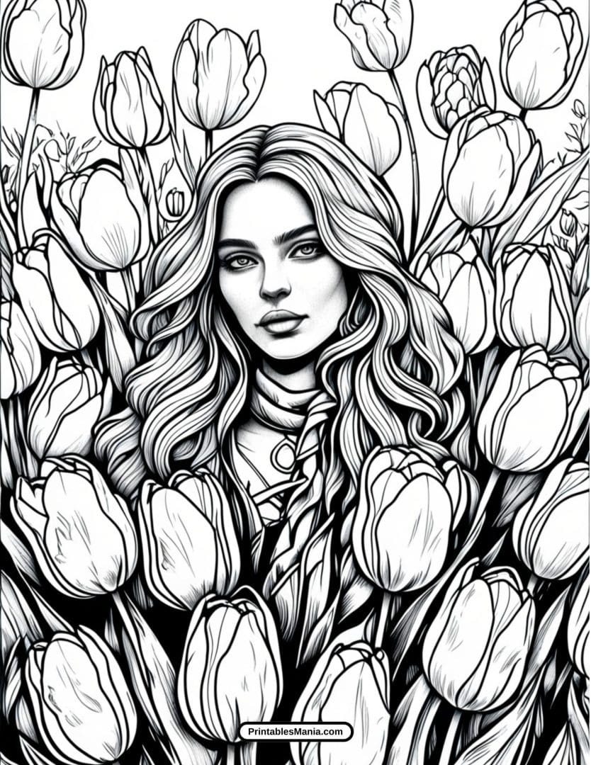 Spring Coloring Pages For Adults - Printables Mania