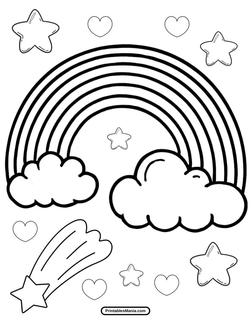 Rainbow Coloring Page - Printables Mania