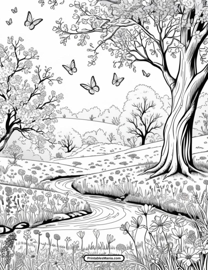 Spring Coloring Pages For Adults - Printables Mania