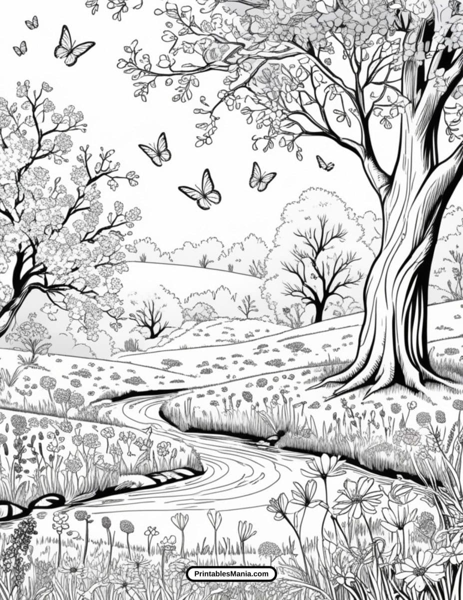 Spring Coloring Pages For Adults - Printables Mania