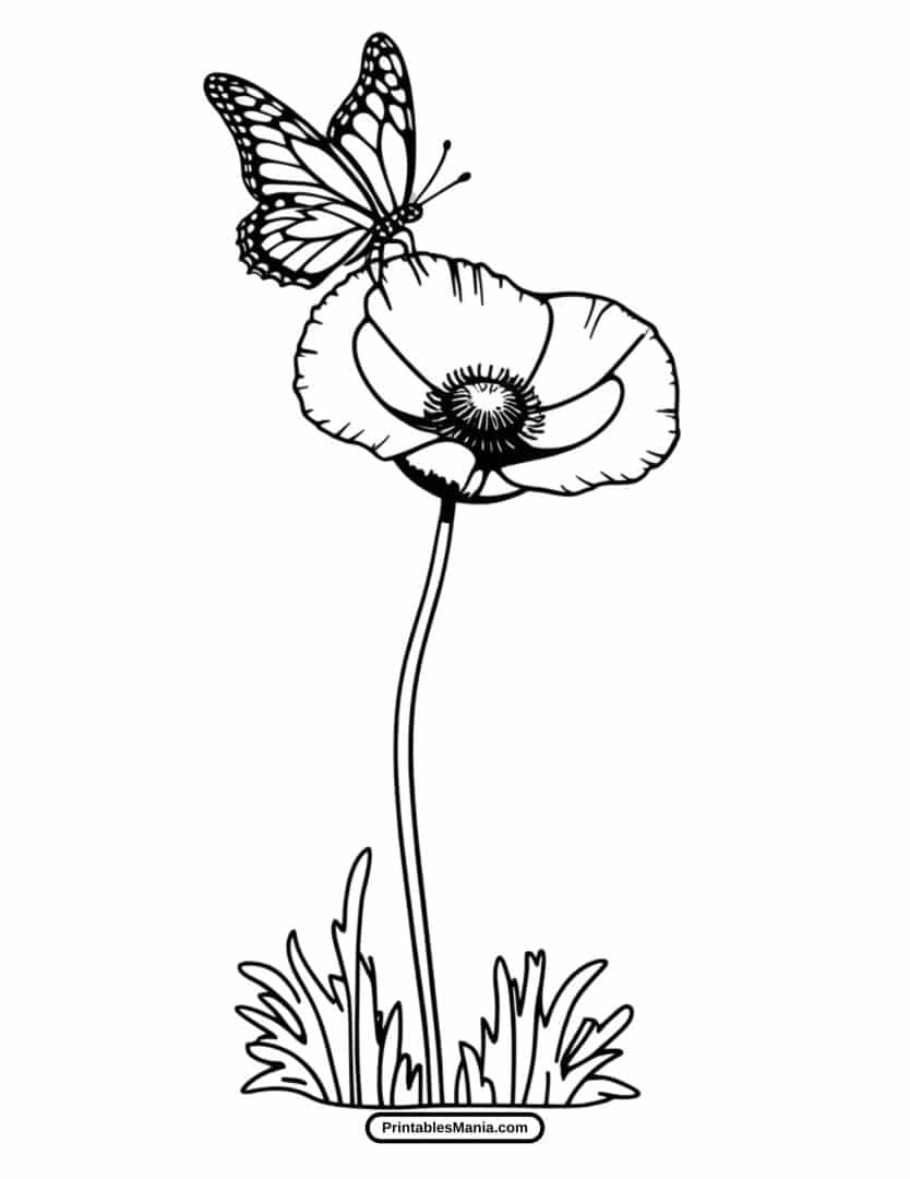 Poppy Coloring Page - Printables Mania