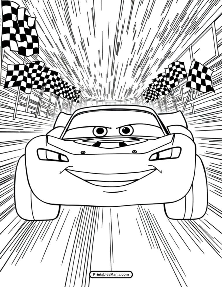 Lightning Mcqueen Coloring Page - Printables Mania
