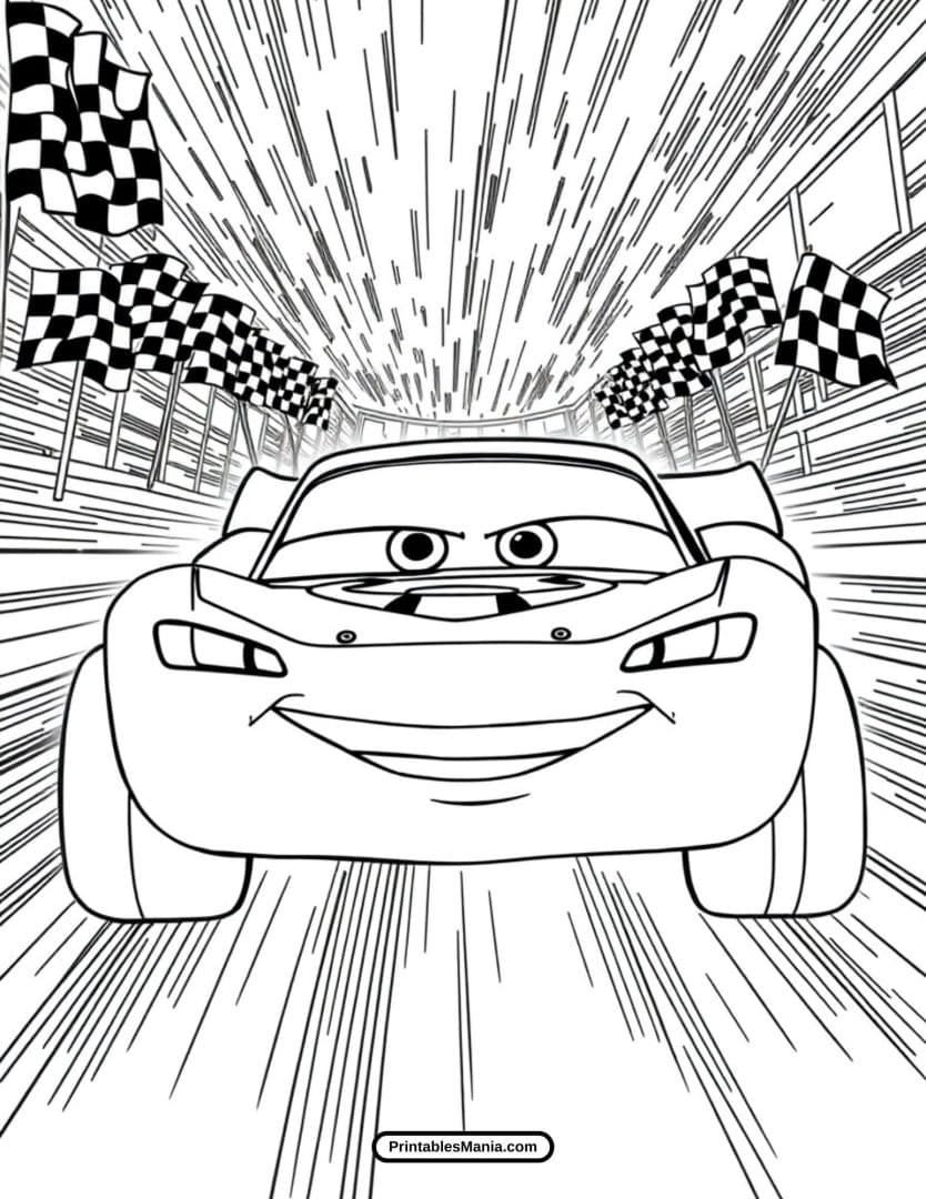 Lightning Mcqueen Coloring Page - Printables Mania