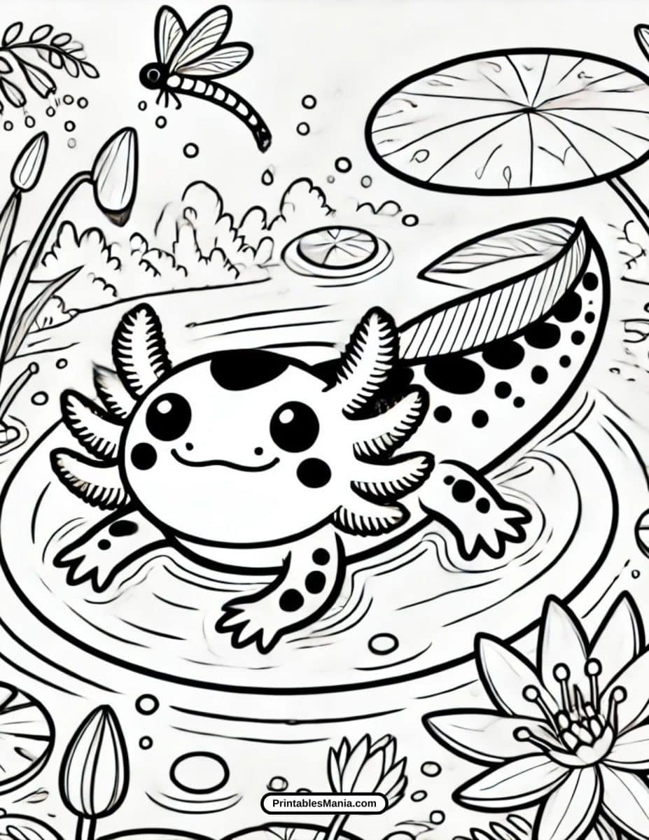 Axolotl Coloring Page - Printables Mania