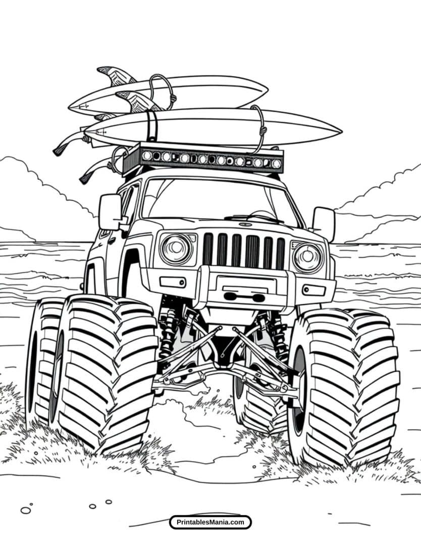 Monster Truck Coloring Pages - Printables Mania