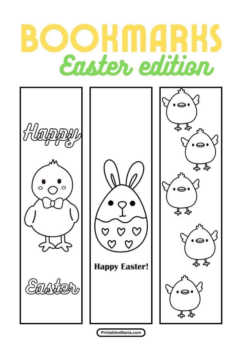 Easter Bookmarks Free Printable - Printables Mania