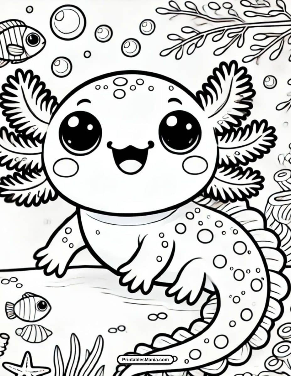 Axolotl Coloring Page - Printables Mania