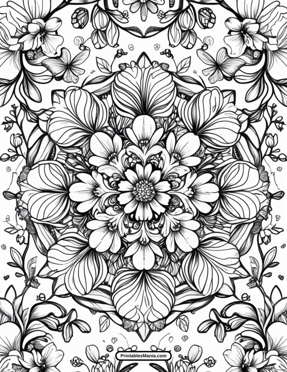 Spring Coloring Pages For Adults - Printables Mania