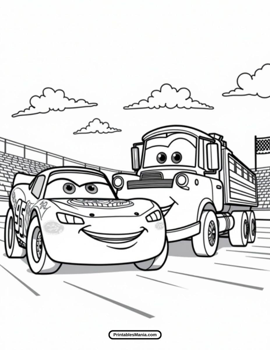 Lightning Mcqueen Coloring Page - Printables Mania