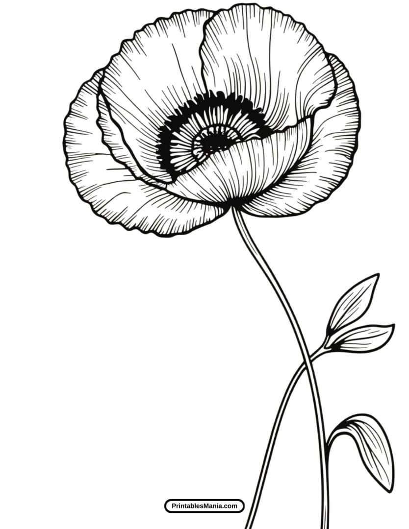Poppy Coloring Page - Printables Mania