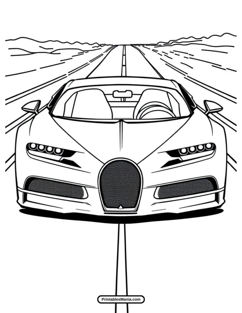 Bugatti Coloring Page - Printables Mania