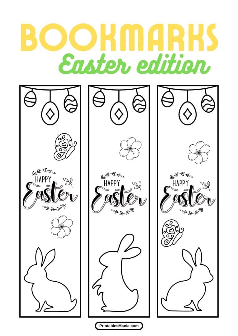 Easter Bookmarks Free Printable - Printables Mania
