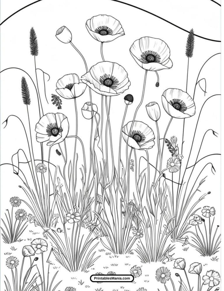 Poppy Coloring Page - Printables Mania