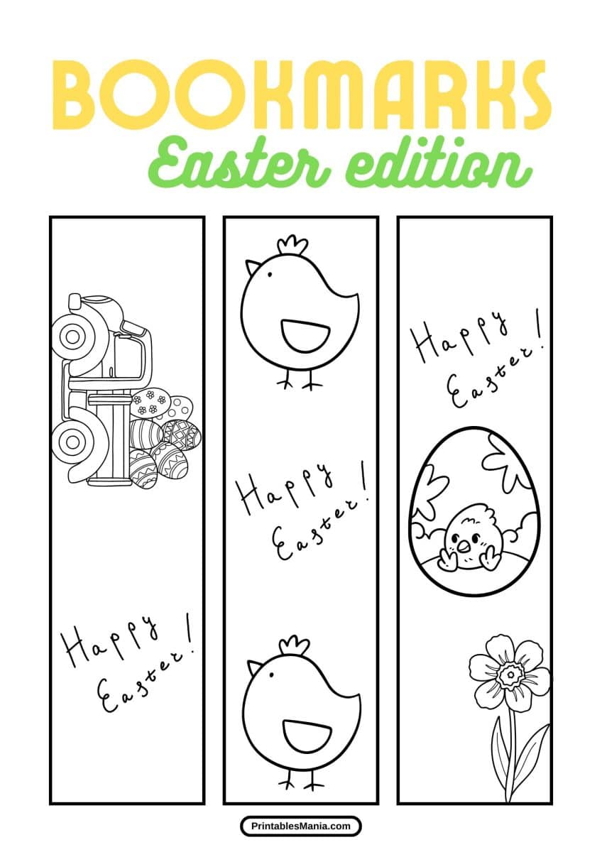 Easter Bookmarks Free Printable - Printables Mania