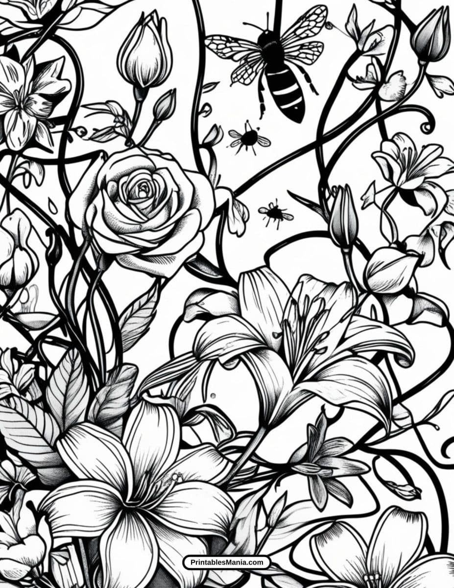 Spring Coloring Pages For Adults - Printables Mania