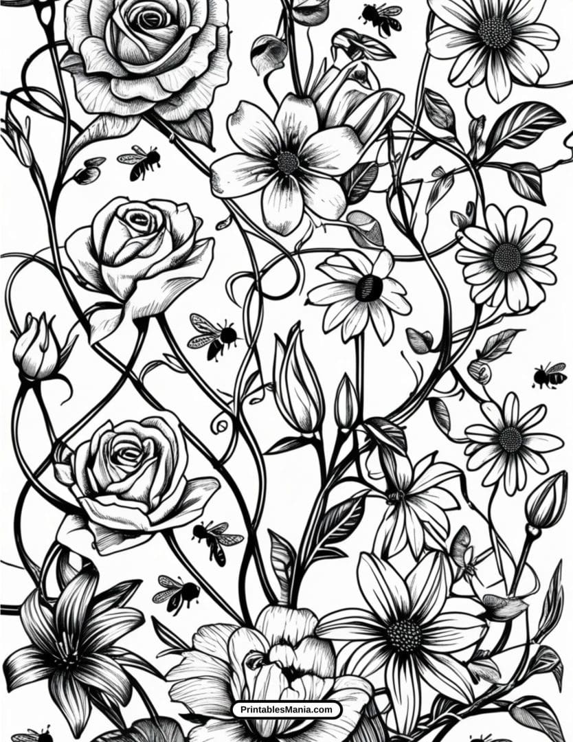 Spring Coloring Pages For Adults - Printables Mania